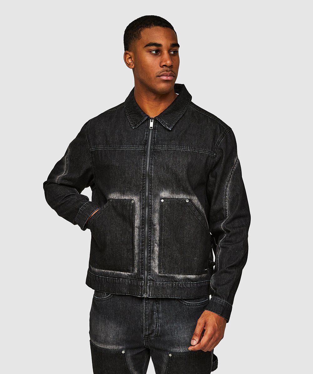 Carpenter Spray Denim Workwear Jacket | Dripmade